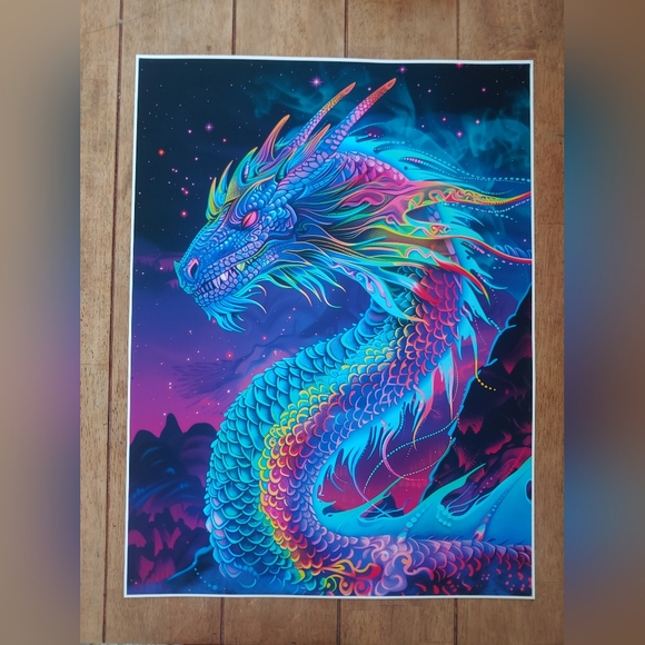 Wall Decor | Dragon Blacklight Neon Poster 18x24in | Poshmark